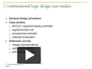 Combinational logic design case studies presentation | free to view