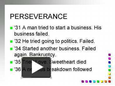 PERSEVERANCE presentation | free to view