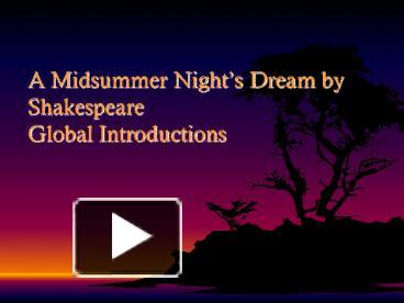 A Midsummer Nights Dream by Shakespeare Global Introductions ...