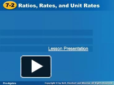Ratios, Rates, and Unit Rates presentation | free to view