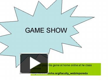GAME SHOW presentation | free to view