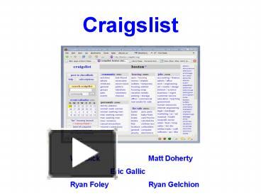 PPT – Craigslist PowerPoint presentation | free to view - id: a9a6-ZjMwY