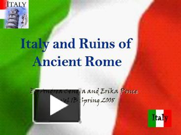 PPT – Italy and Ruins of Ancient Rome PowerPoint presentation | free to ...
