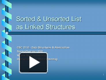 PPT – Sorted PowerPoint presentation | free to view - id: aa308-ZjEwM