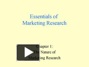 PPT – Essentials of Marketing Research PowerPoint presentation | free ...