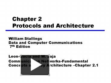 Chapter 2 Protocols and Architecture presentation | free to view