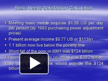 PPT – Basic Needs Satisfaction Calculation PowerPoint presentation | free to view - id: ab2a9-ZTdkM