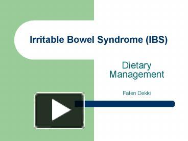 Irritable Bowel Syndrome IBS presentation | free to view