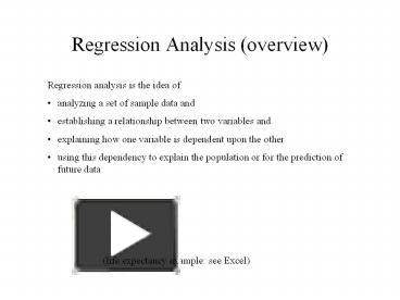 Regression Analysis (overview) presentation | free to download