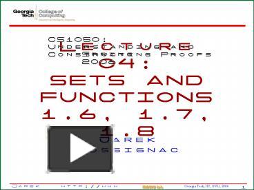 PPT – Lecture 04: SETS AND FUNCTIONS 1.6, 1.7, 1.8 PowerPoint presentation | free to view - id ...