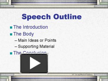 Speech Outline presentation | free to view