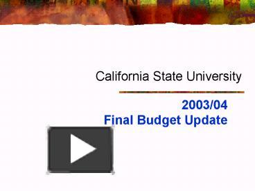 PPT – California State University PowerPoint presentation | free to ...