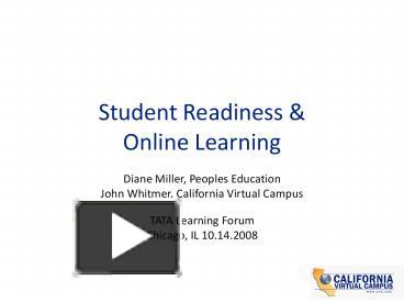 Student Readiness presentation | free to view