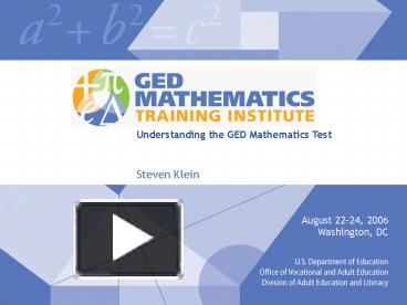 Understanding the GED Mathematics Test presentation | free to view