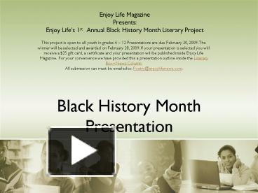 Black History Month Presentation presentation | free to view