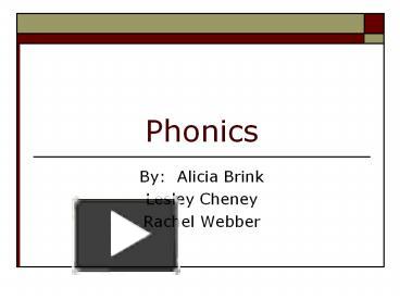 Phonics presentation | free to view