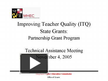 Improving Teacher Quality ITQ presentation | free to view