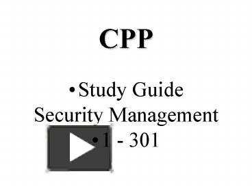 CPP presentation | free to view