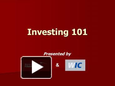 Investing 101 presentation | free to view