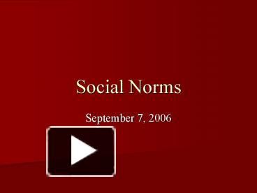 Social Norms presentation | free to view
