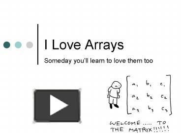 PPT – I Love Arrays PowerPoint presentation | free to view - id: b21c4-MjE1N