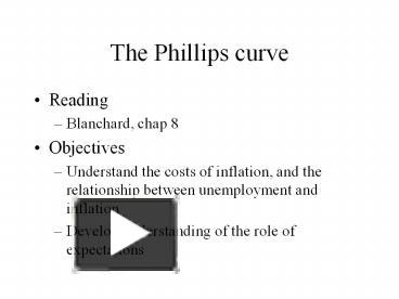 The Phillips curve presentation | free to view