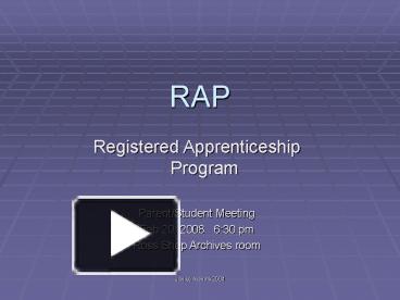 RAP presentation | free to view