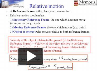 Relative motion presentation | free to view