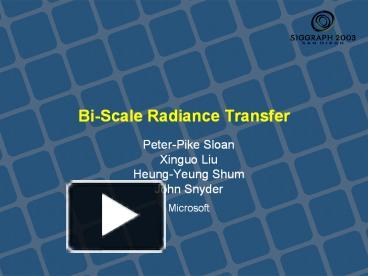 PPT – BiScale Radiance Transfer PowerPoint presentation | free to download - id: b58dd-MzJkN