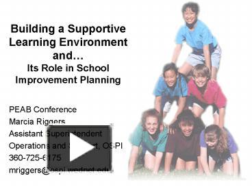 Building a Supportive Learning Environment and Its Role in School ...