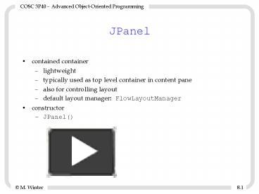 JPanel presentation | free to view