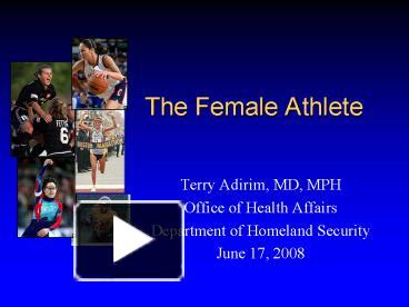 The Female Athlete presentation | free to view