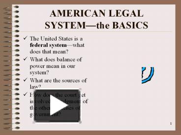 AMERICAN LEGAL SYSTEM presentation | free to download