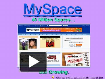 MySpace presentation | free to view