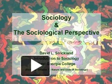 Sociology presentation | free to view