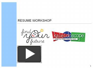 RESUME WORKSHOP presentation | free to download