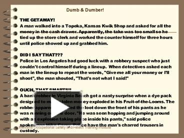 PPT – Dumb PowerPoint presentation | free to view - id: bdf7e-MmE1Z