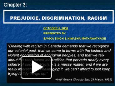 PPT – PREJUDICE, DISCRIMINATION, RACISM PowerPoint presentation | free ...