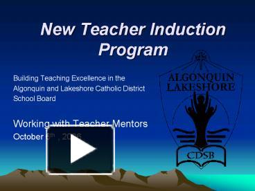 New Teacher Induction Program presentation | free to view
