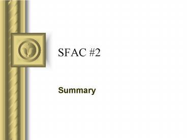 SFAC presentation | free to view