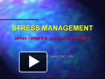 STRESS MANAGEMENT presentation | free to view
