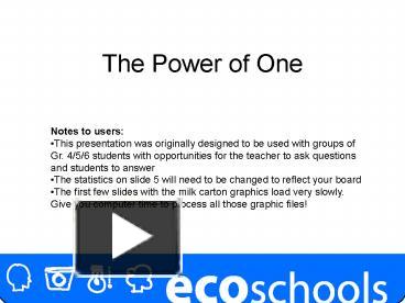 The Power of One presentation | free to view