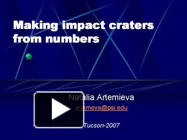 PPT – Making impact craters from numbers PowerPoint presentation | free ...