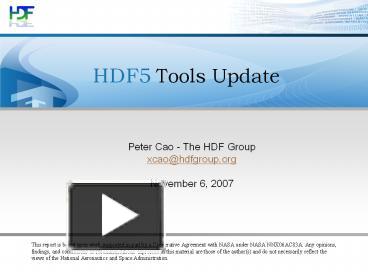 PPT – HDF5 Tools Update PowerPoint presentation | free to download - id: c3ce2-ODkzY