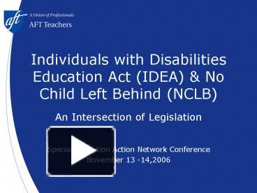 Individuals with Disabilities Education Act IDEA presentation | free to ...