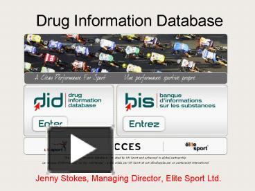 PPT – Drug Information Database PowerPoint presentation | free to view - id: c7508-MzFiZ