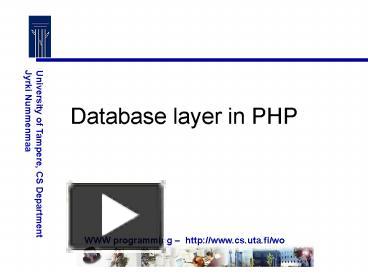 PPT – Database layer in PHP PowerPoint presentation | free to view - id: c7530-OTkyN