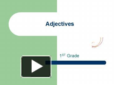 Adjectives presentation | free to view