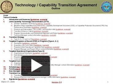 PPT – Technology Capability Transition Agreement Outline PowerPoint presentation | free to view ...