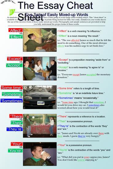 The Essay Cheat Sheet presentation | free to view